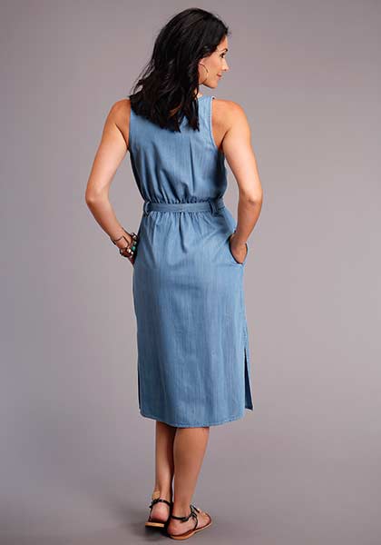 Women's Stetson Light Blue Denim Sleeveless Dress #11-057-0565-0323BU- | High Country Western Wear