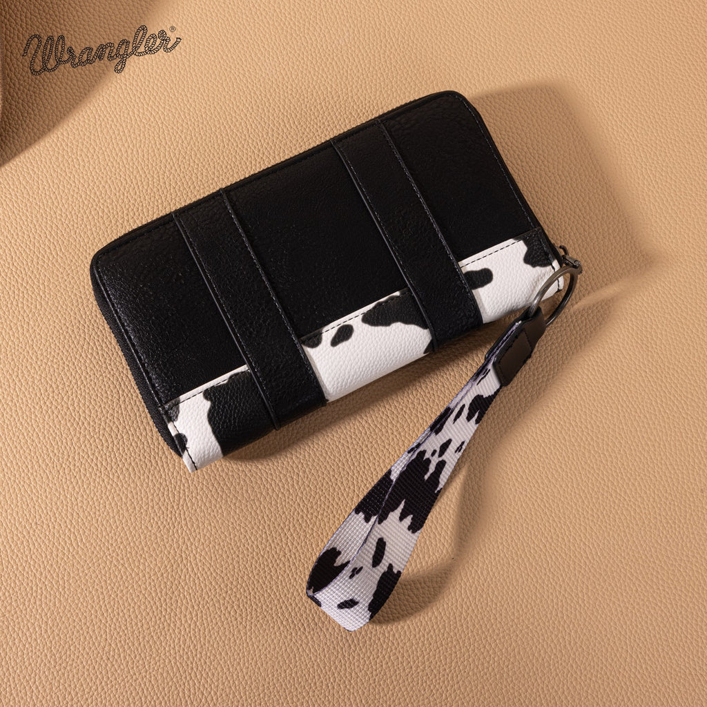 Women's Wrangler Cow Print Wristlet Wallet #WG102-W006 | High Country ...