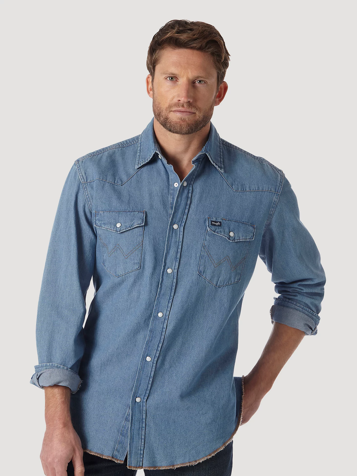Men's Wrangler Authentic Cowboy Cut Snap Front Work Shirt #70127SWX ...