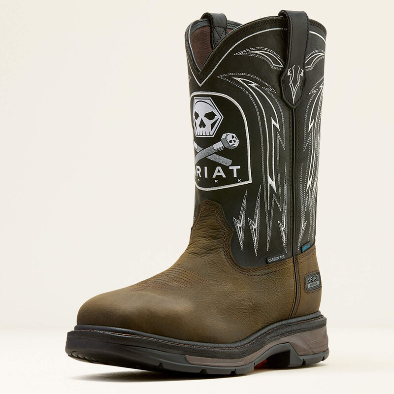 Men's Ariat WorkHog XT Bolt Skull Waterproof Carbon Toe Work Boot #100 ...