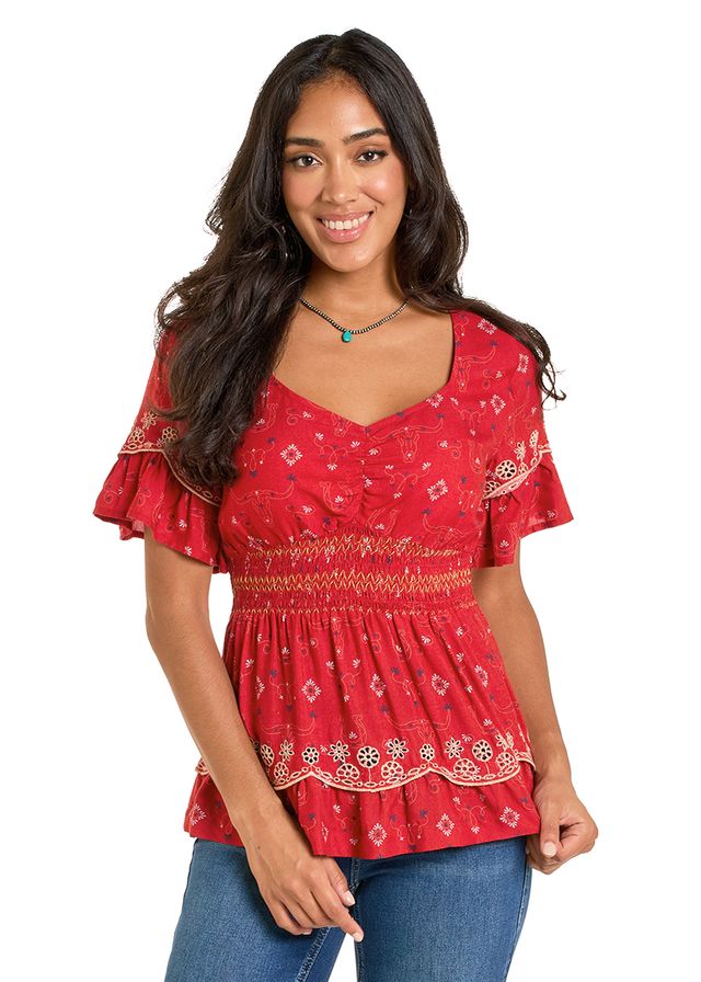 Women's Panhandle Slim Challis Blouse #LW51T06348 | High Country ...